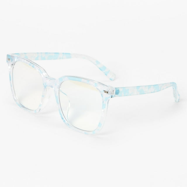 Claire's Pearlized Blue Retro Clear Lens Frames - Walmart.com