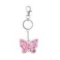 Claire's Pink Glitter Filled Butterfly Keychain - Walmart.com