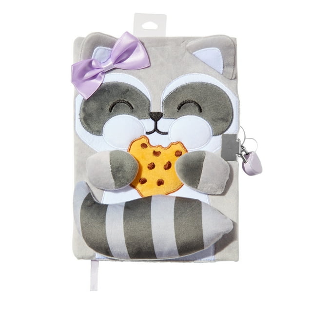 Claire’s Raccoon Diary with Cookie & Cute Purple Bow, Lock and Key ...