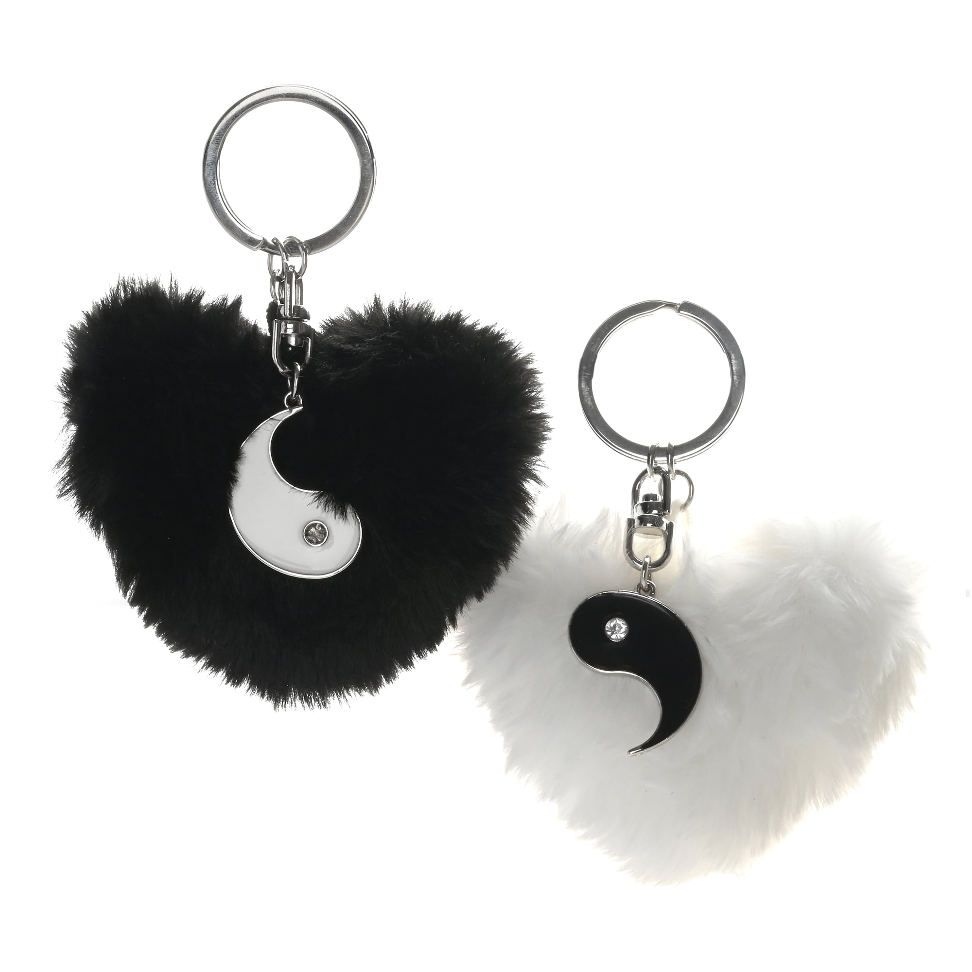 Claire's Silver Pom Pom Yin Yang Best Friends Keychains, Adult, Metal ...