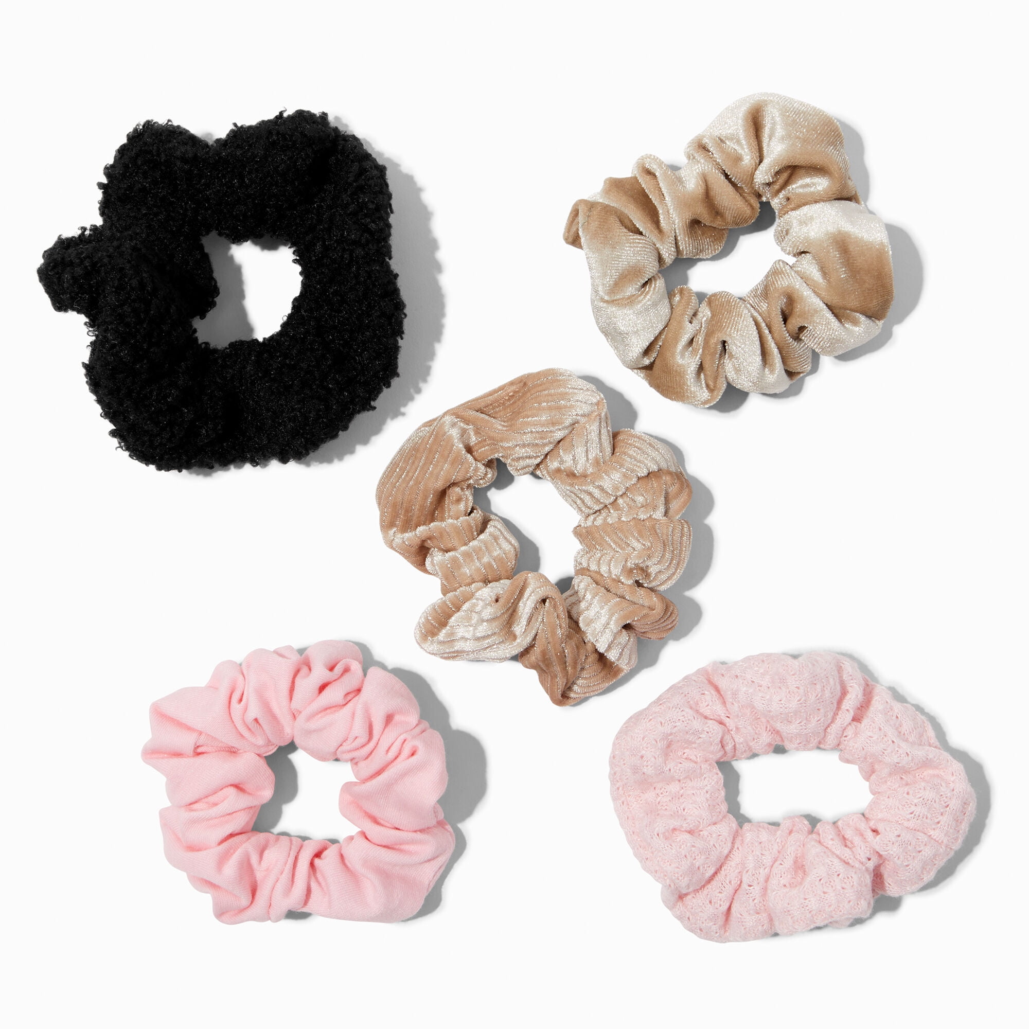 Claire's Small Velvet Texture Hair Scrunchie, Cute Mini Scrunchies for ...