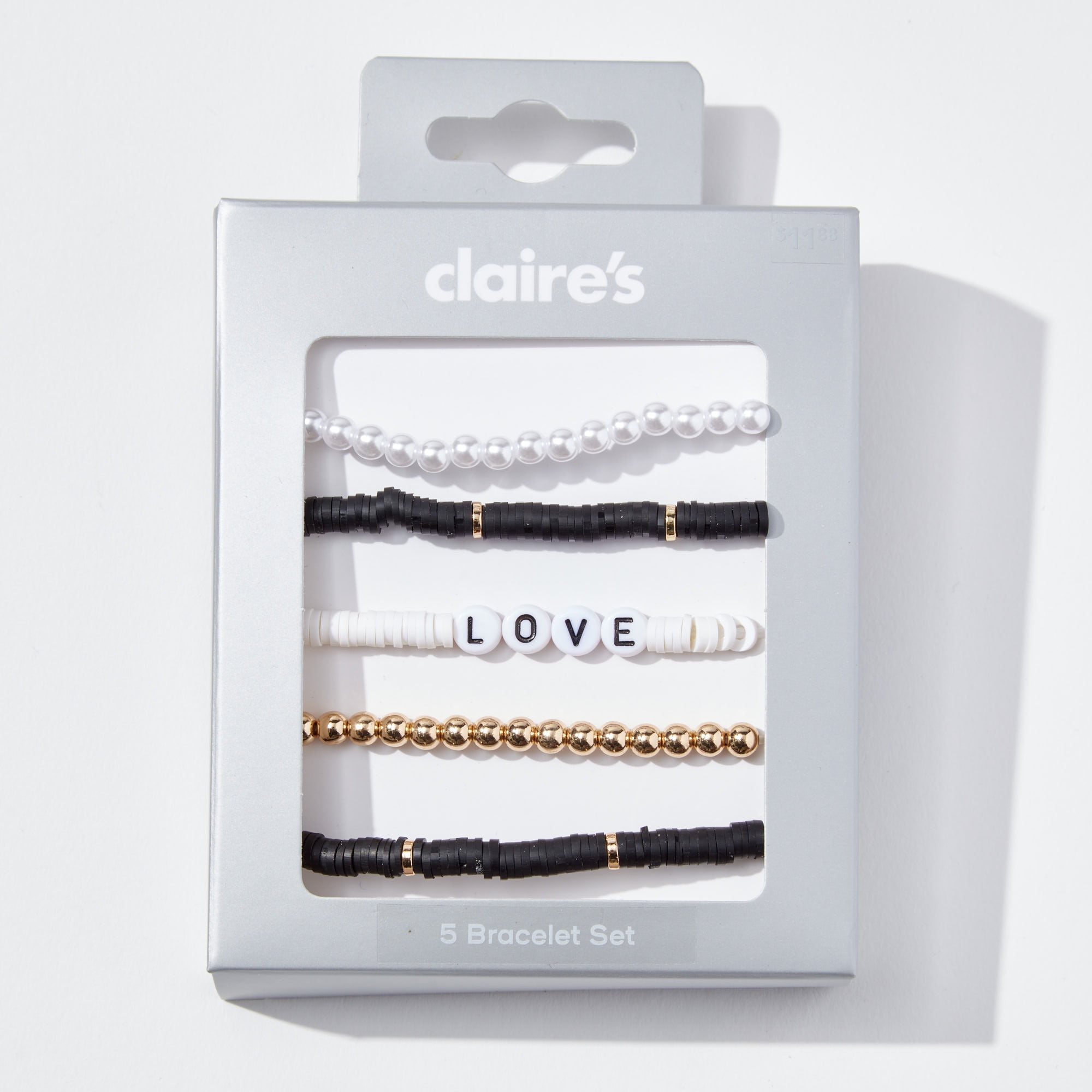 Claire's Tween Girls with Mix and Match White, Black, Gold, and Pearls ...