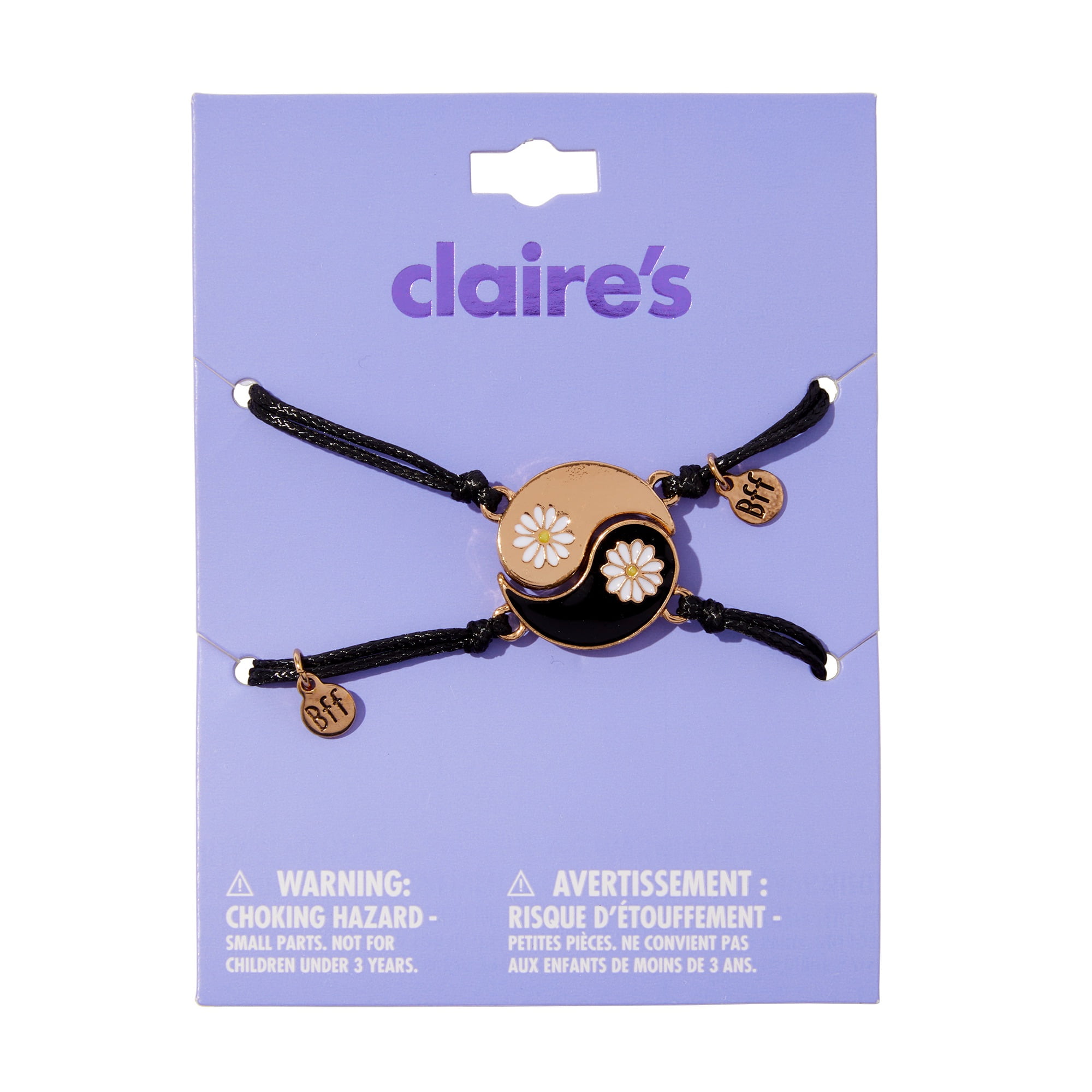Claire's Tween Girls Best Friend Yin and Yang Daisy Cord Bracelet in ...