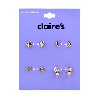 Claire's Tween Girls Gold 10mm Hoop Earrings Set, No Gemstone, Metal ...