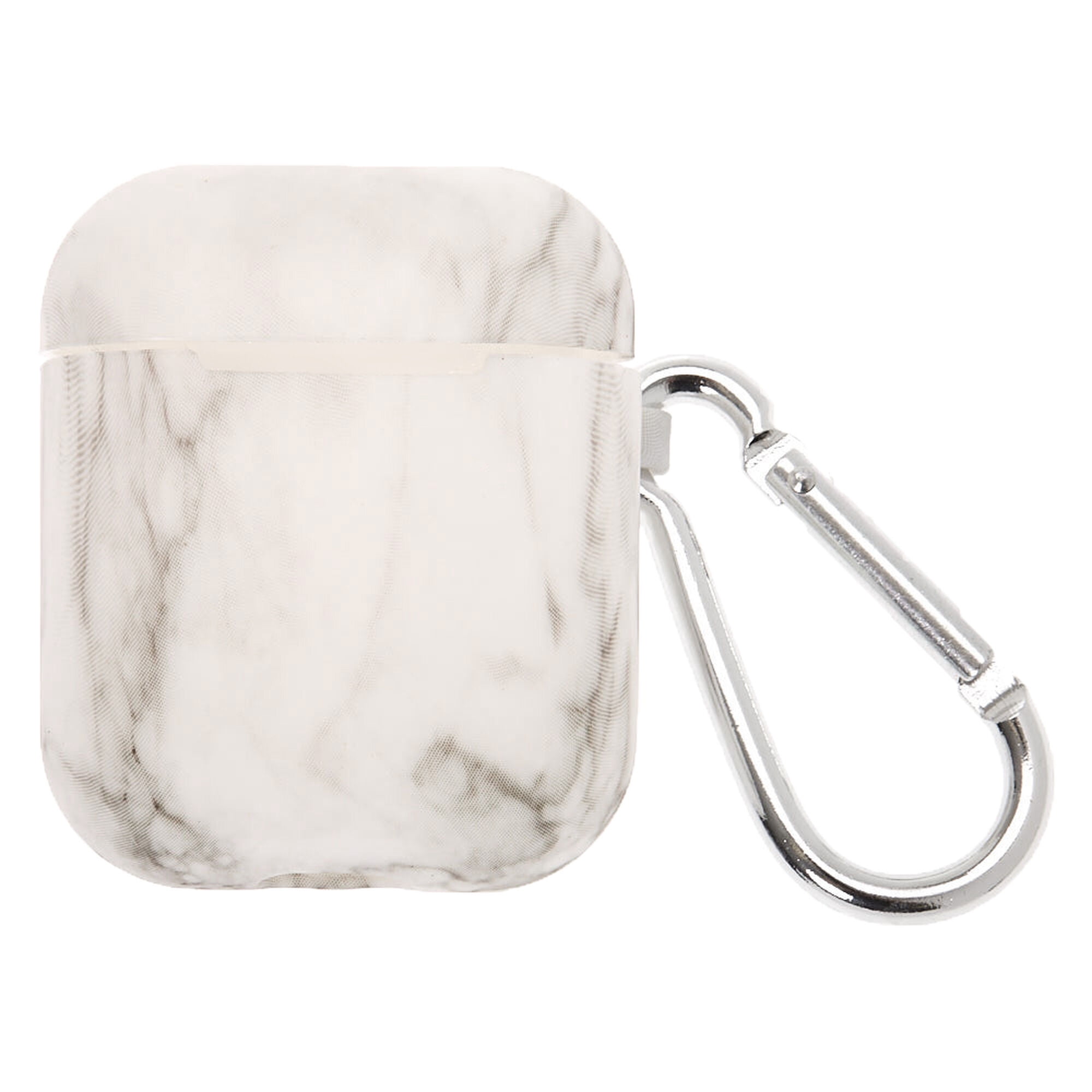 Claire's White Marble Silicone Earbud Case Cover - Compatible with ...