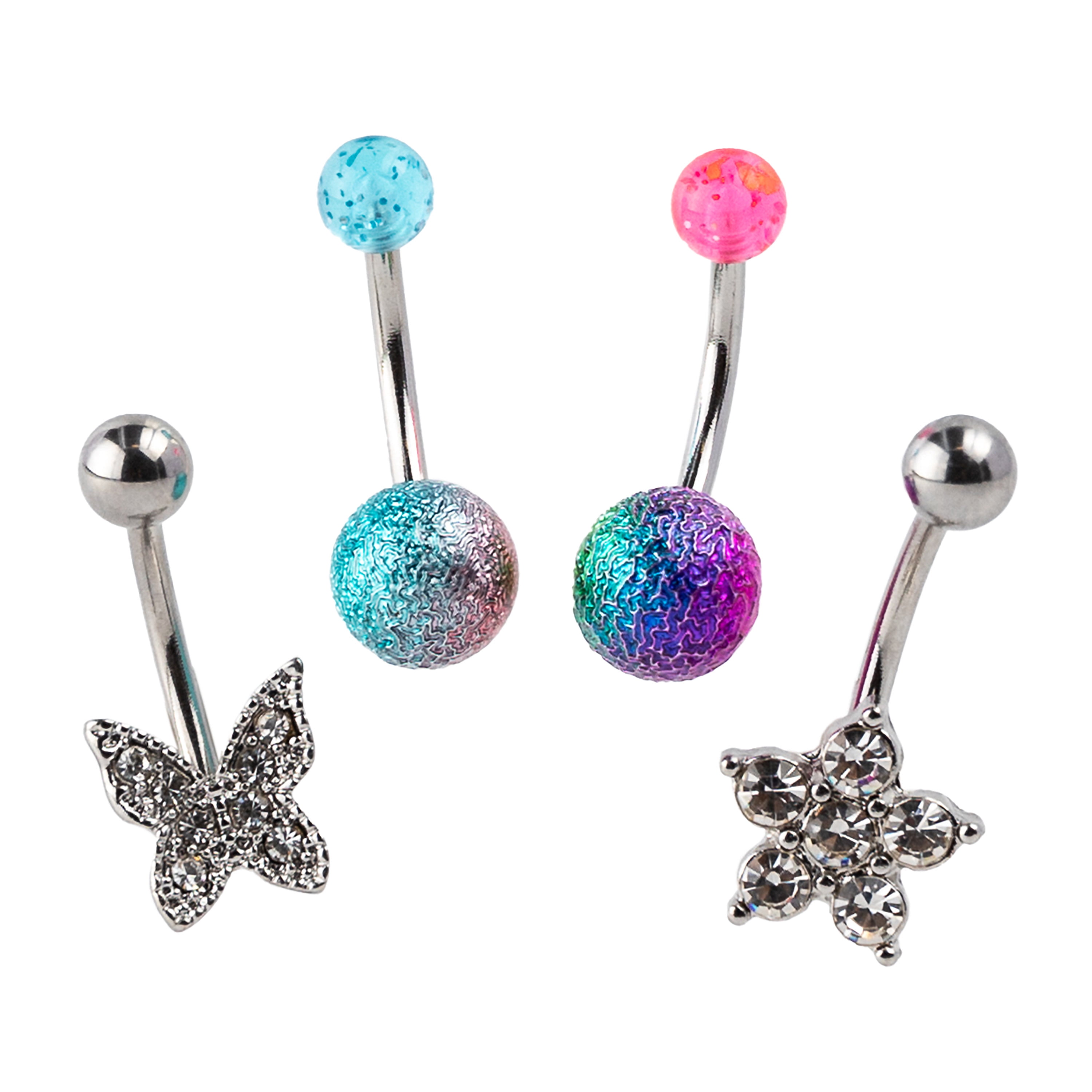 Claire's Teen and Adult Female 14G Blue and Pink Tie Dye Crystal ...