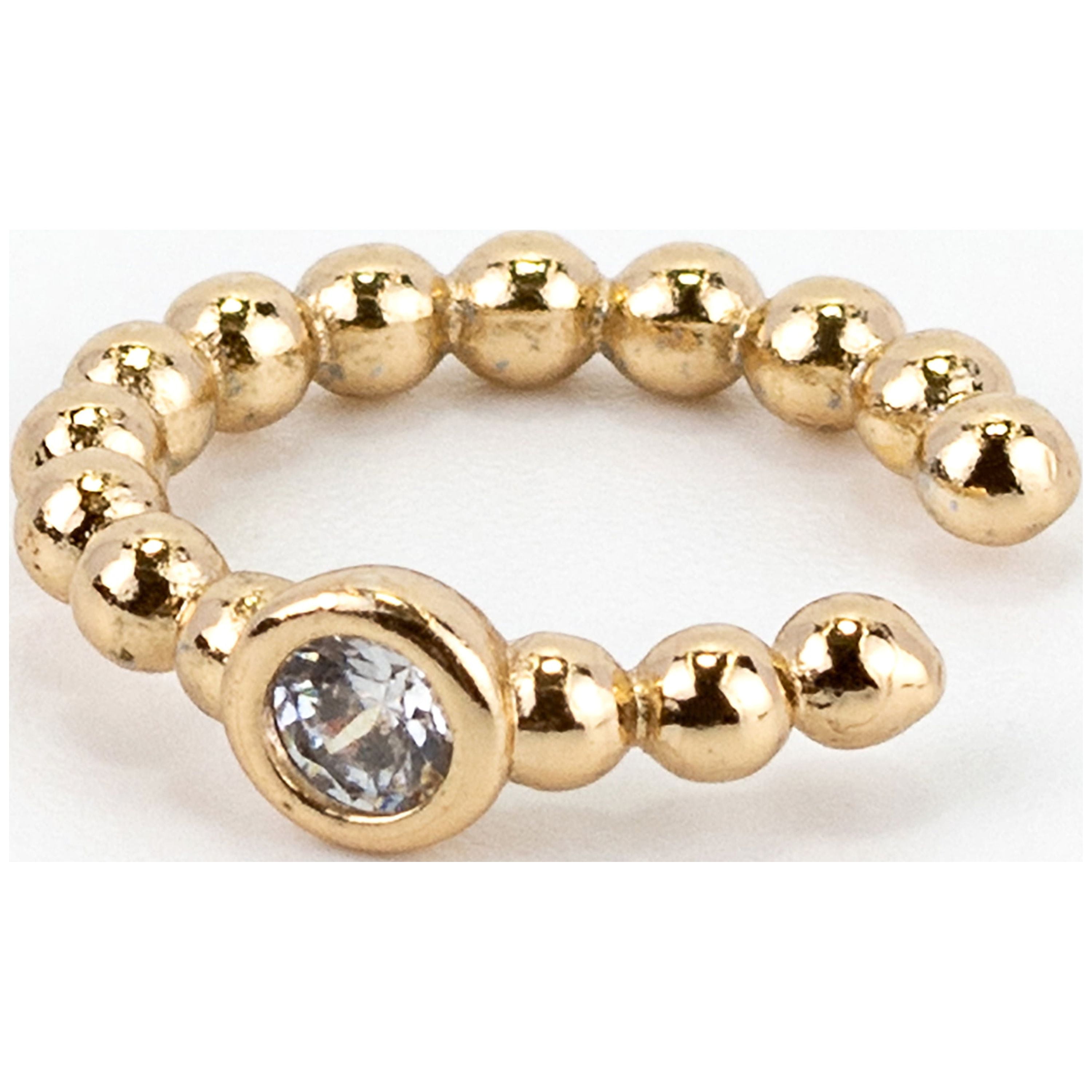 Claire s Women s Gold Bubble Ball Embellished Faux Nose Ring 70085 Walmart