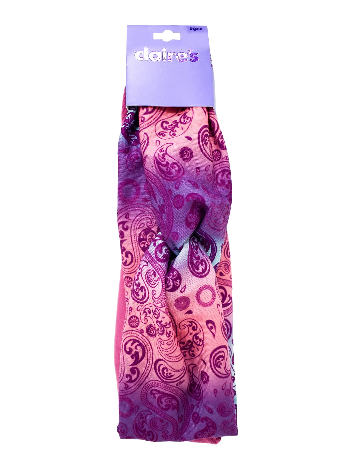 Claire's Women's Paisley Purple and Pink Twisted Fashion Headband Set ...