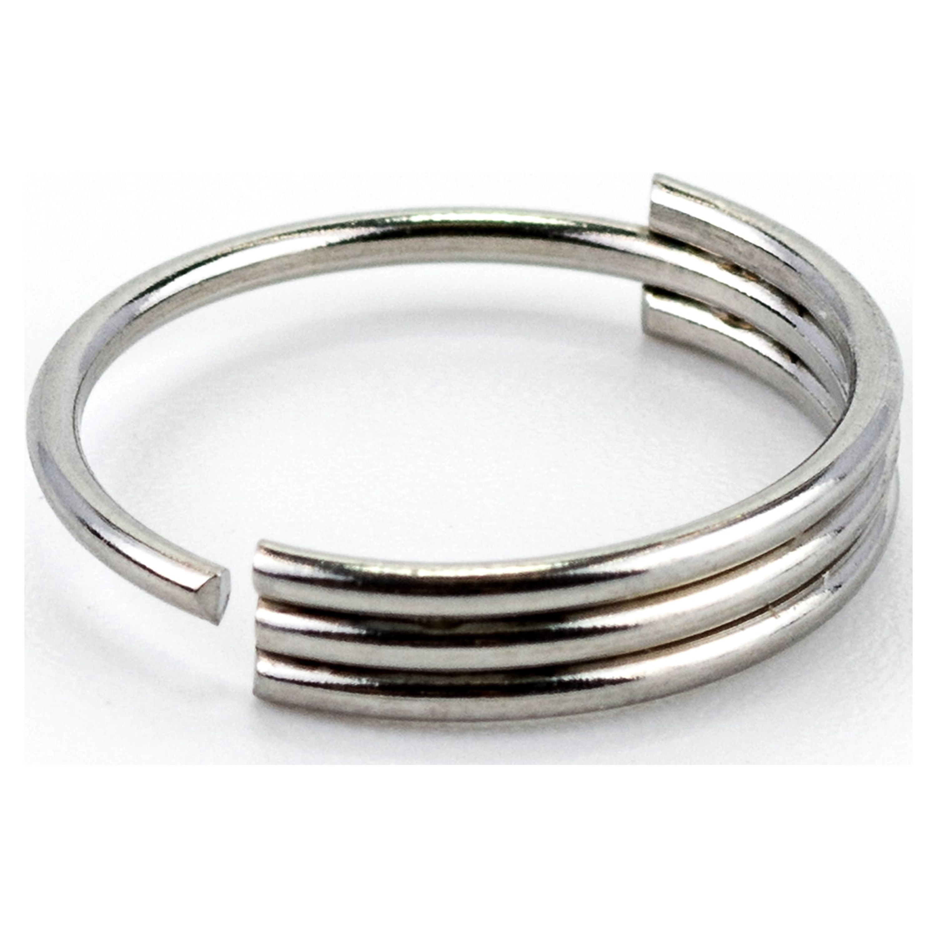 Claire's Women's Silver Triple Row Faux Hoop Nose Ring, Stainless Steel ...