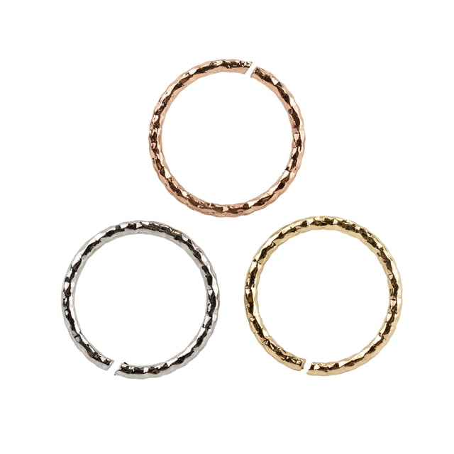 Claire's Women's Stainless Steel 20G Textured Hoop Nose Rings, Bar ...
