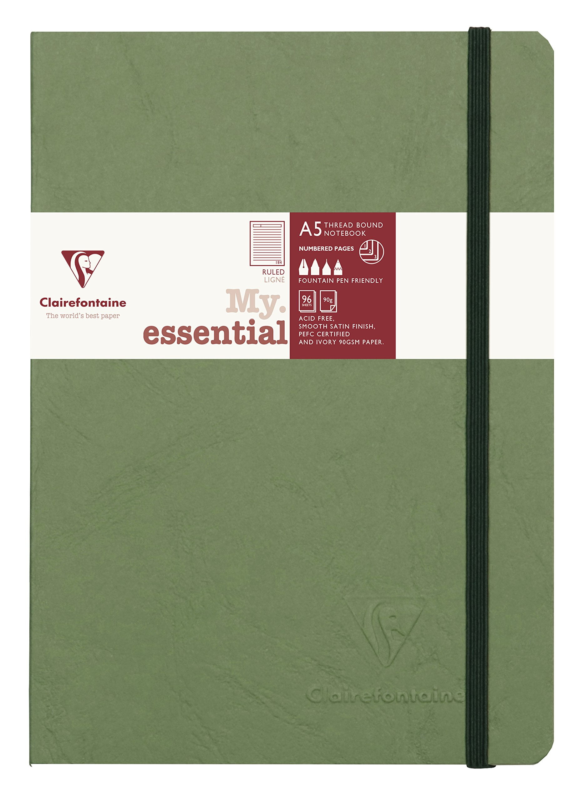 Clairefontaine "My Essential" Bound Paginated Notebook - 96 Ruled ...