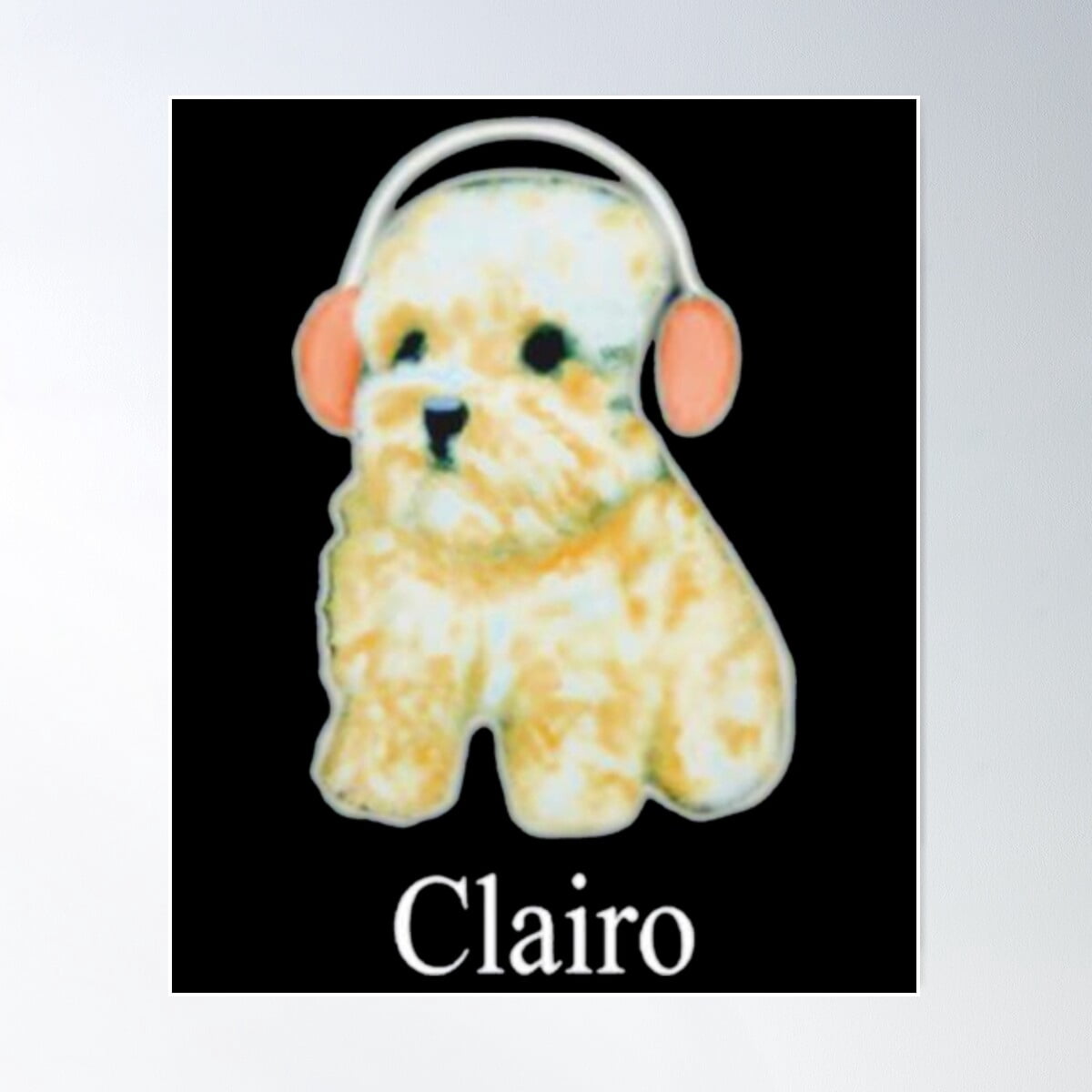 Clairo Dog - Clairo Dog With Headphones Puppy Poster Wall Art, Modern ...