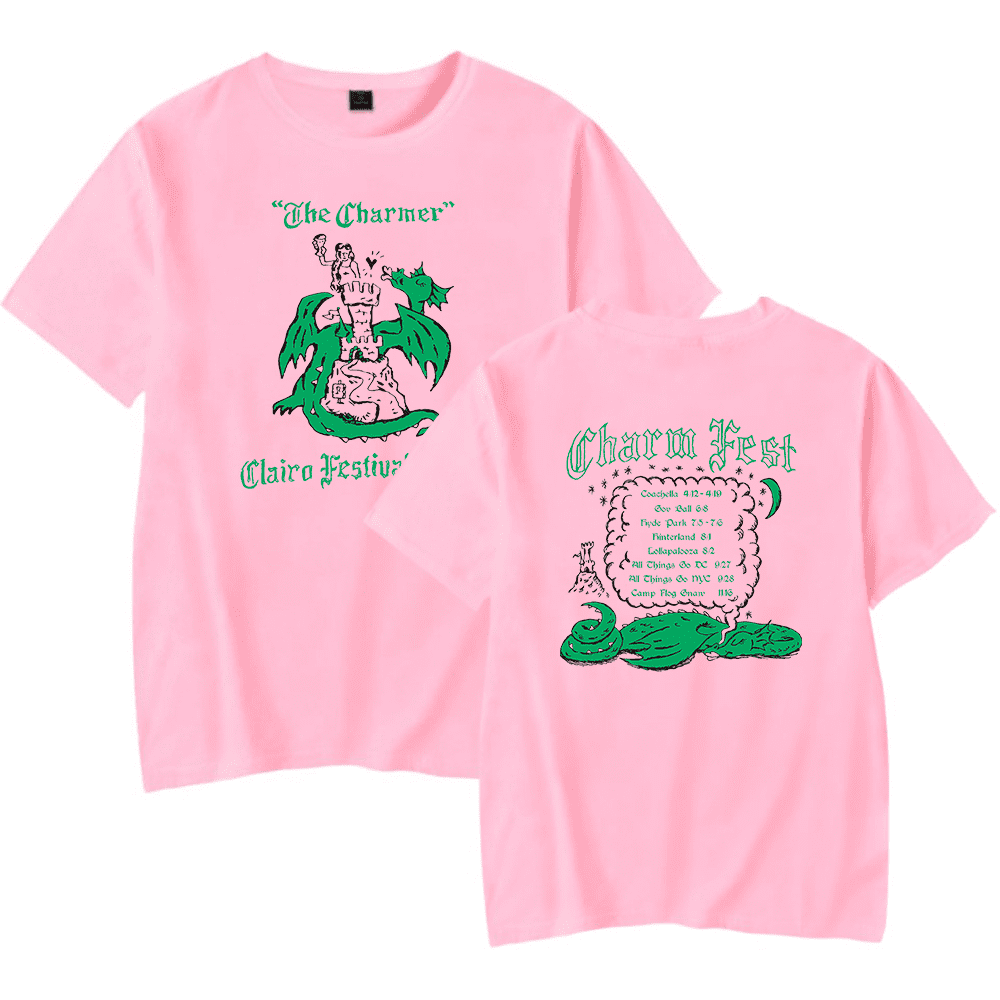 Clairo Merch The Charmer Festivals 2025 Castle T-Shirt Short Sleeve ...