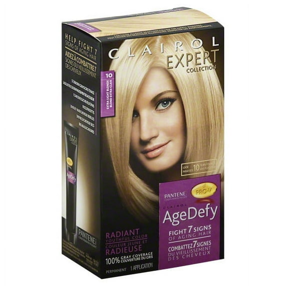 Clairol Age Defy Expert Collection Hair Color, 10 Extra Light Blonde ...