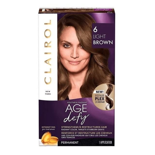 Clairol Age Defying Permanent Hair Dye Creme Tri Plex Formula Hair ...