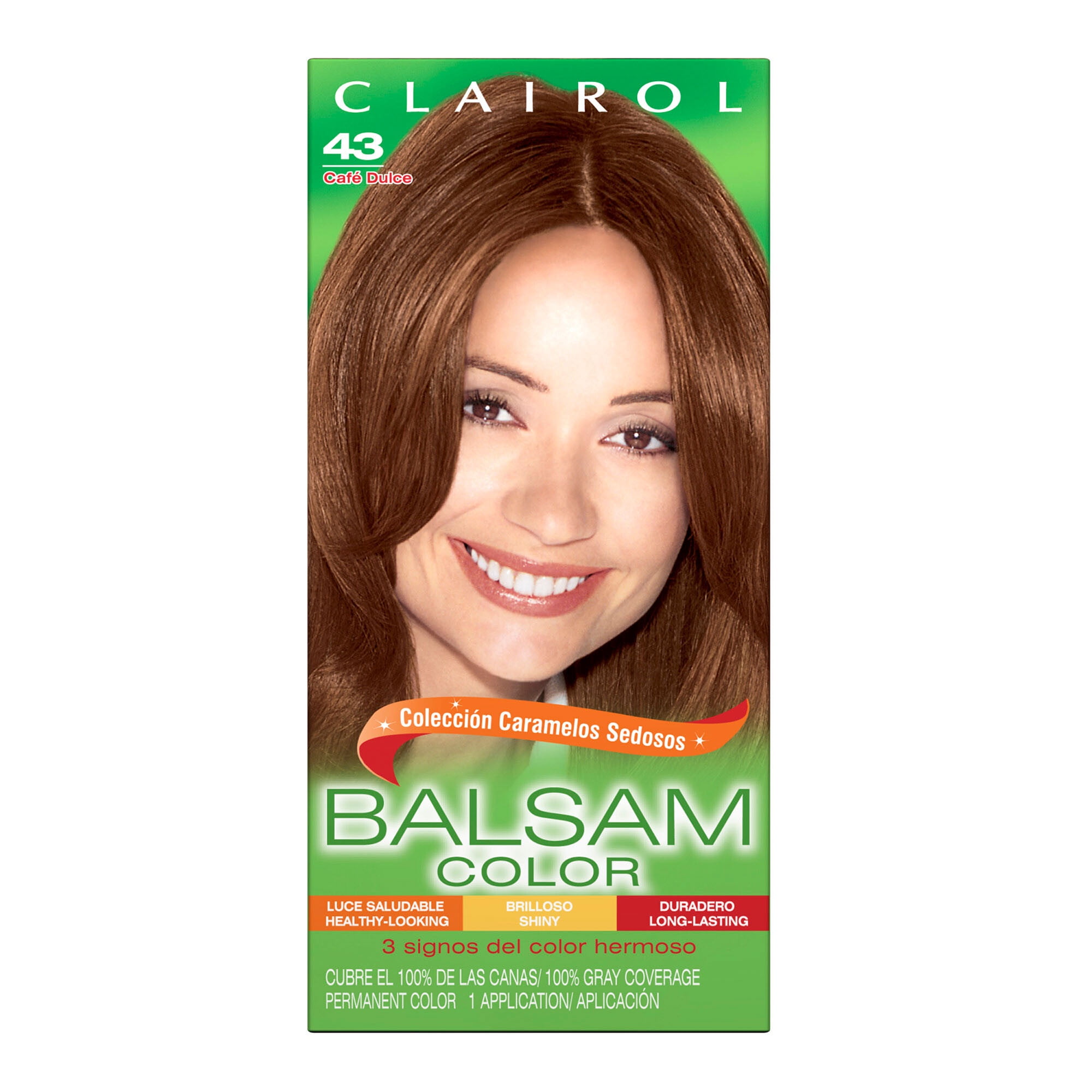 Clairol Balsam Color Long Lasting Permanent Hair Color Kit, 043 Medium ...