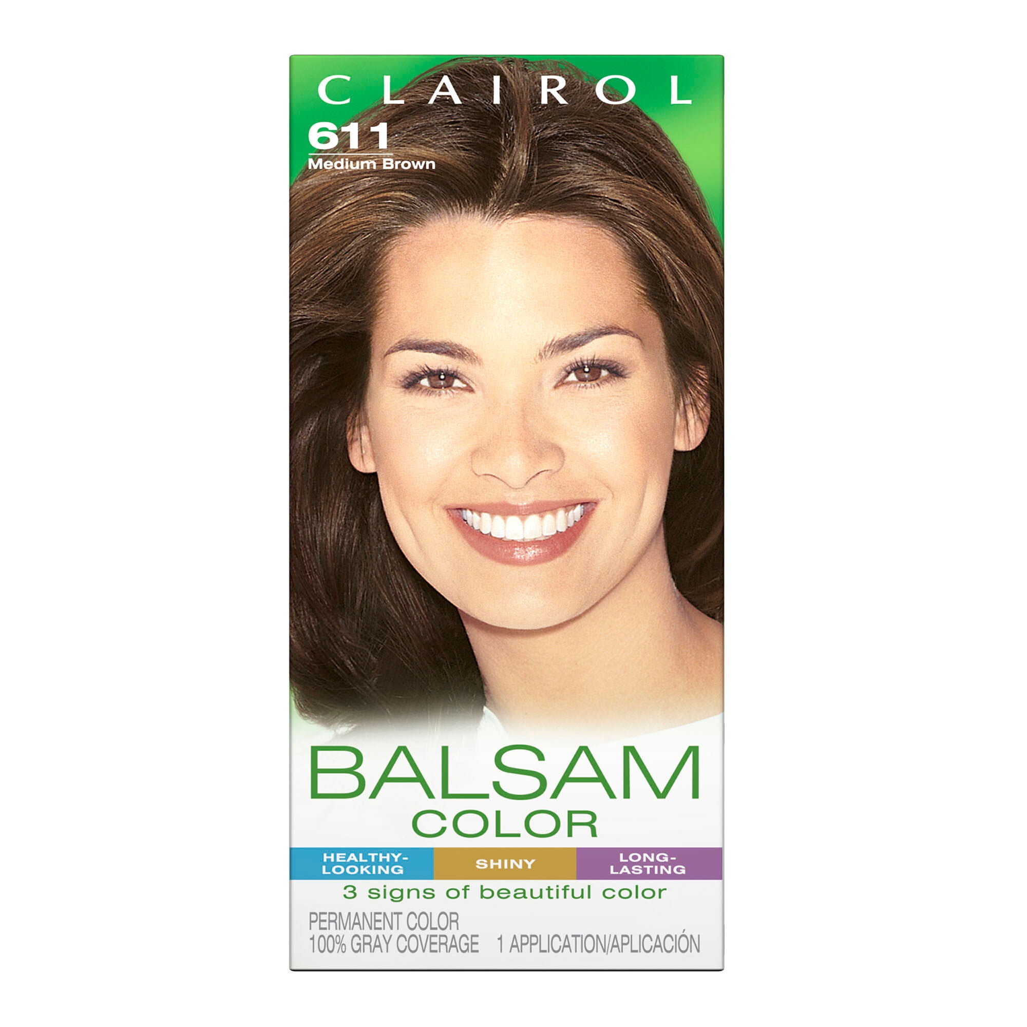 Clairol Balsam Color Long Lasting Permanent Hair Color Kit, 611 Medium ...
