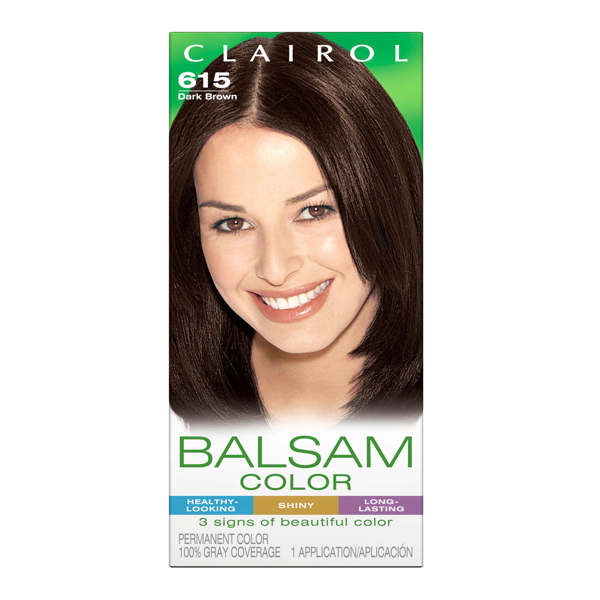 Clairol Balsam Color Long Lasting Permanent Hair Color Kit, 615 Dark ...