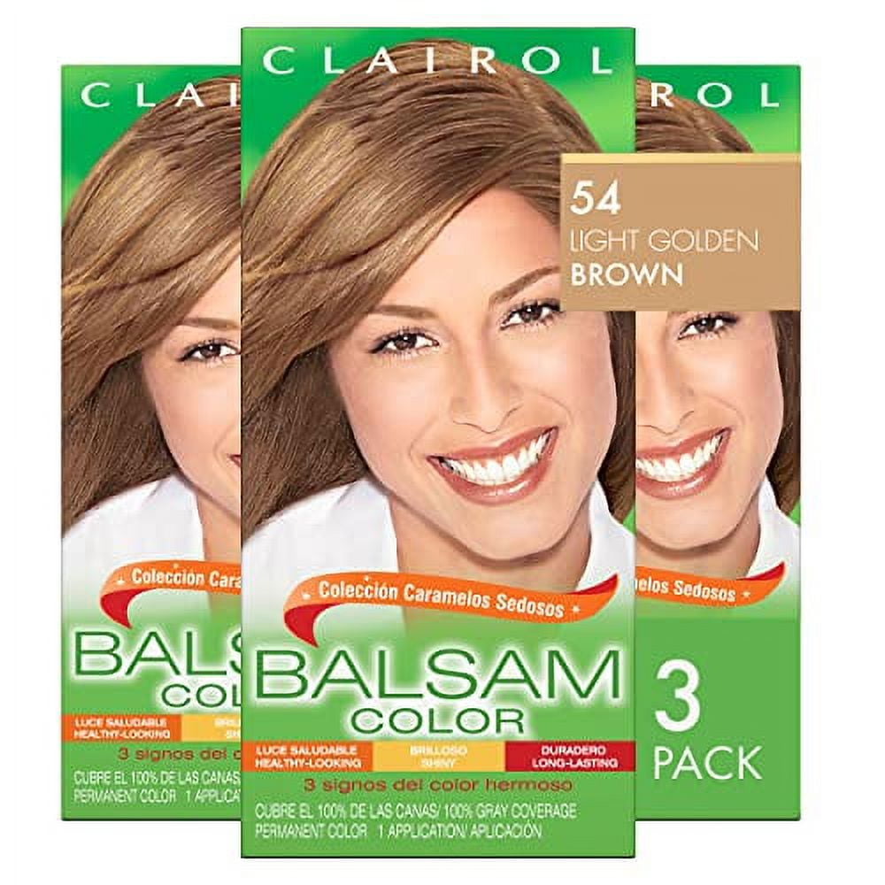Clairol Balsam Permanent Hair Dye, 54 Light Golden Brown Hair Color ...