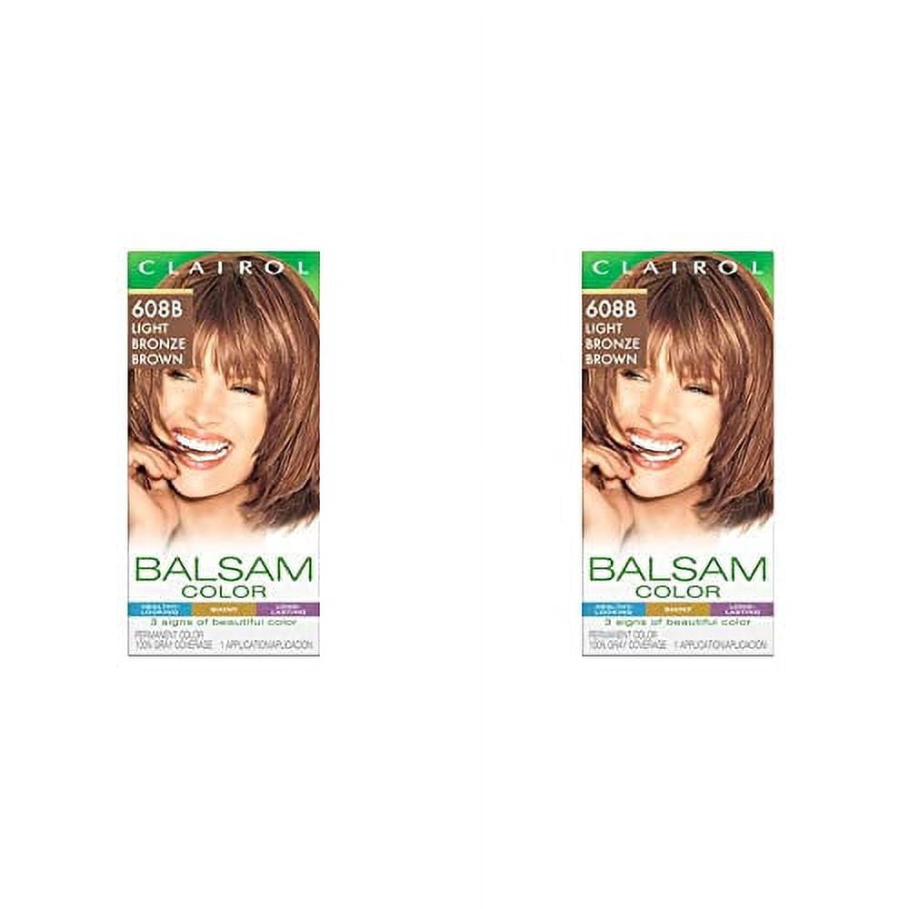 Clairol Balsam Permanent Hair .. Dye, 608B Light Bronze .. Brown Hair ...