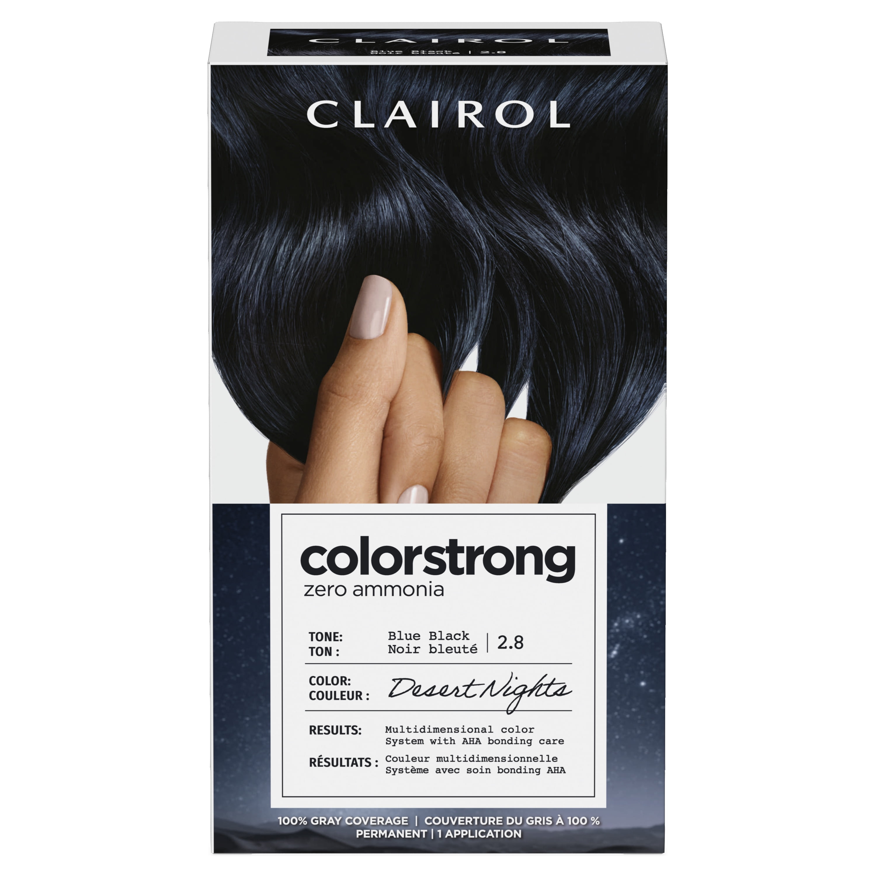 ColorStrong Zero Ammonia Hair Dye 2.8 Blue Black with Multidimensional ...