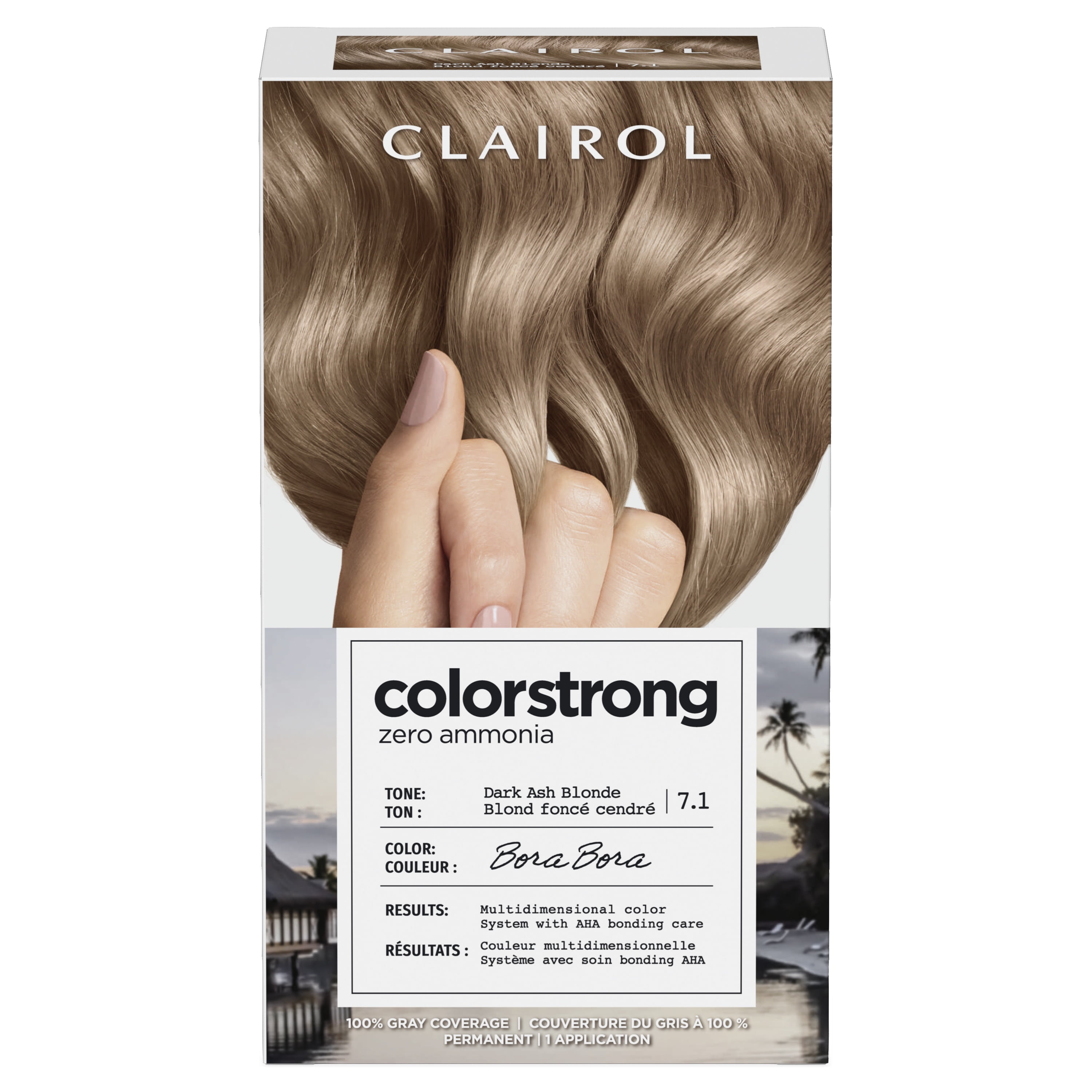 Clairol ColorStrong Permanent Hair Dye 7.1 Dark Ash Blonde Bora Bora ...