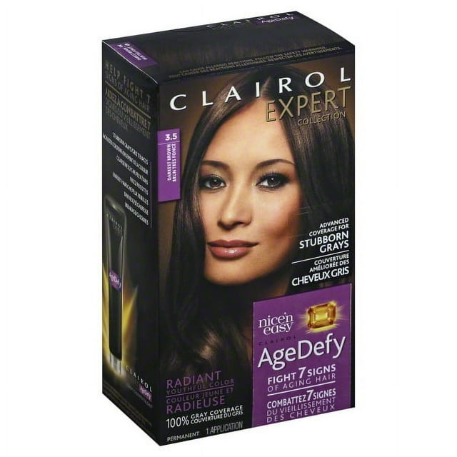 Clairol Expert Collection Age Defy Hair Color, 3.5 Darkest Brown ...