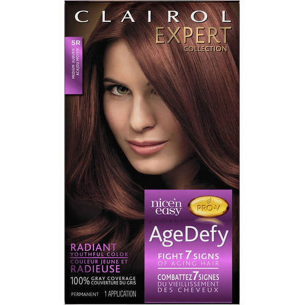 Clairol Age Defy Hair Color, Medium Auburn, 100% Gray Coverage, Radiant ...