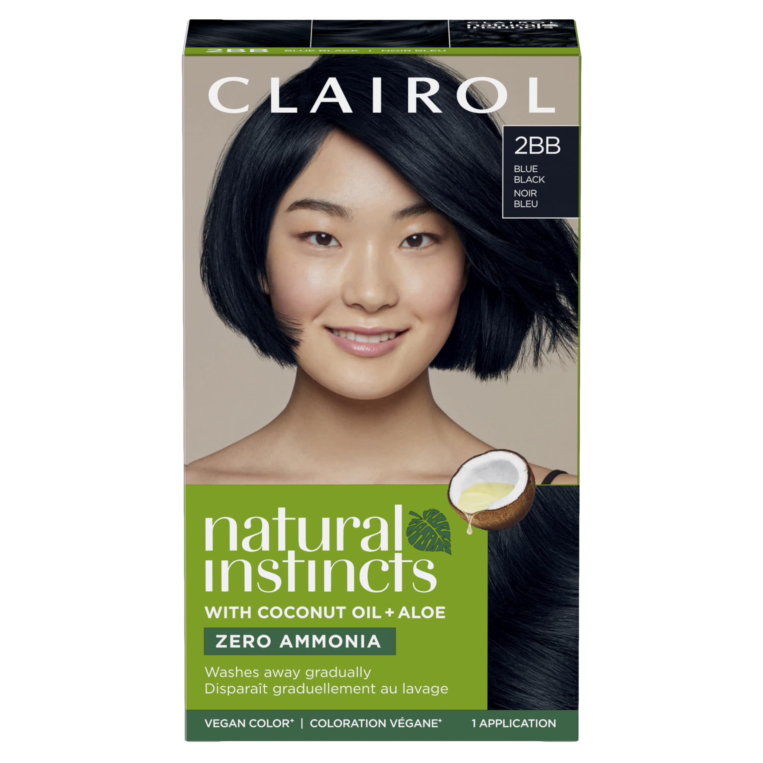 Clairol Natural Instincts Demi- Permanent Hair Color Creme, 2BB Blue ...