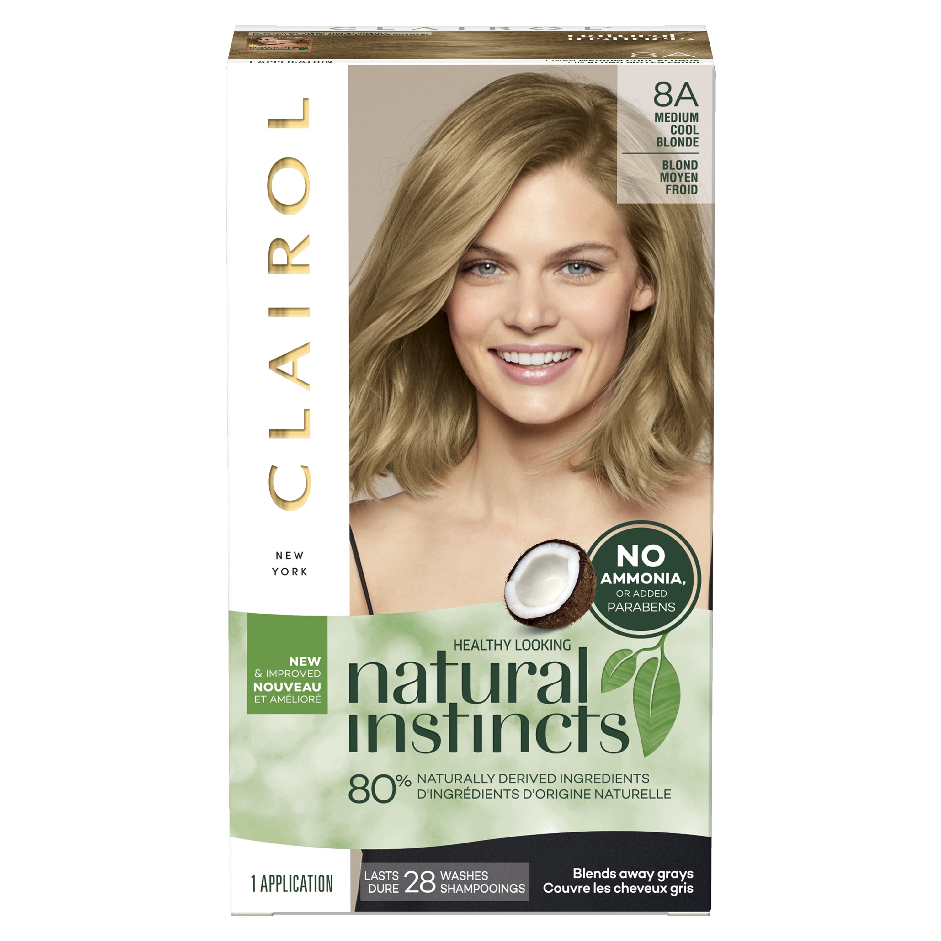 Clairol Natural Instincts Color Crème, 8A Medium Cool Blonde, Demi ...