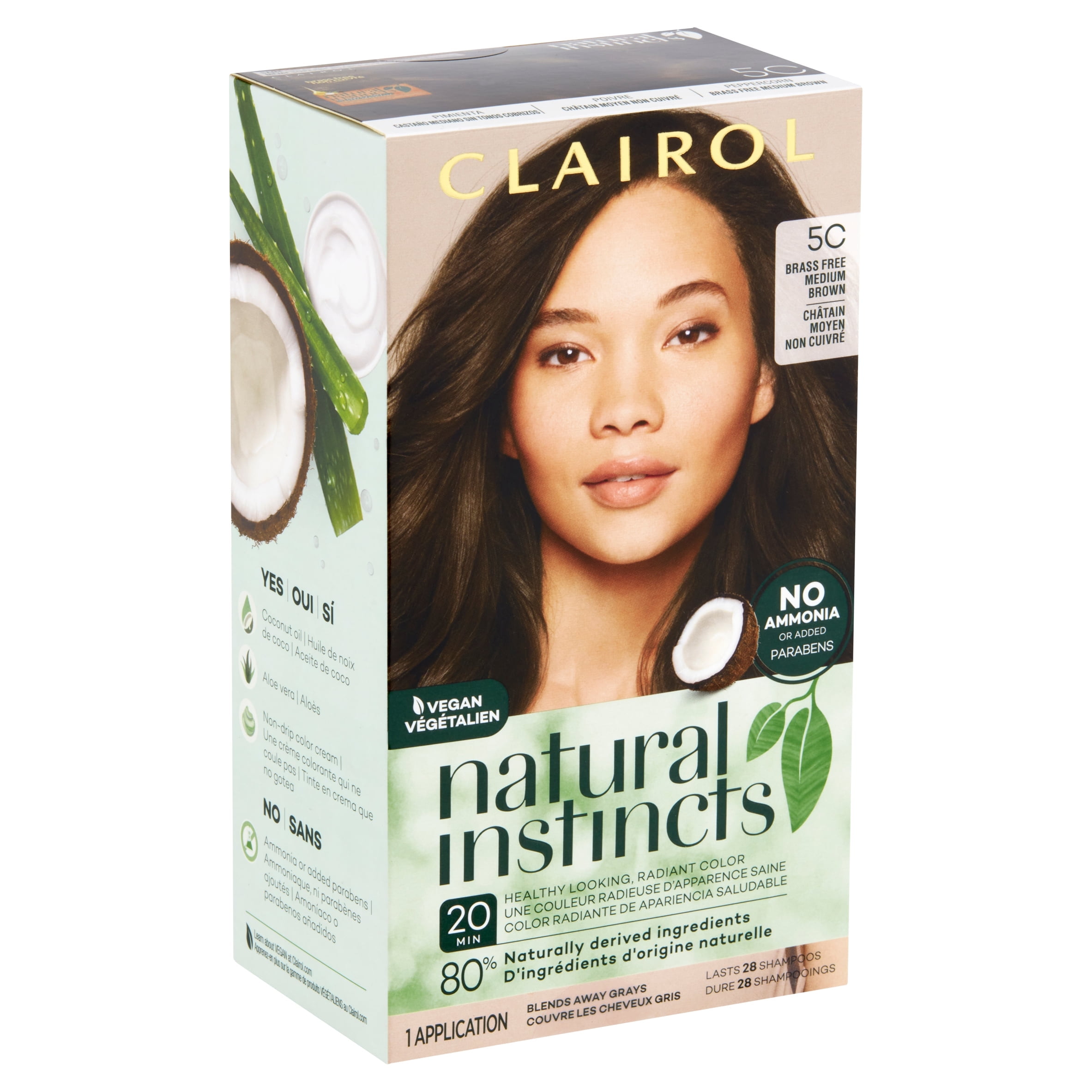 Clairol Natural Instincts Demi-Permanent Hair Color Creme, 5C Medium ...