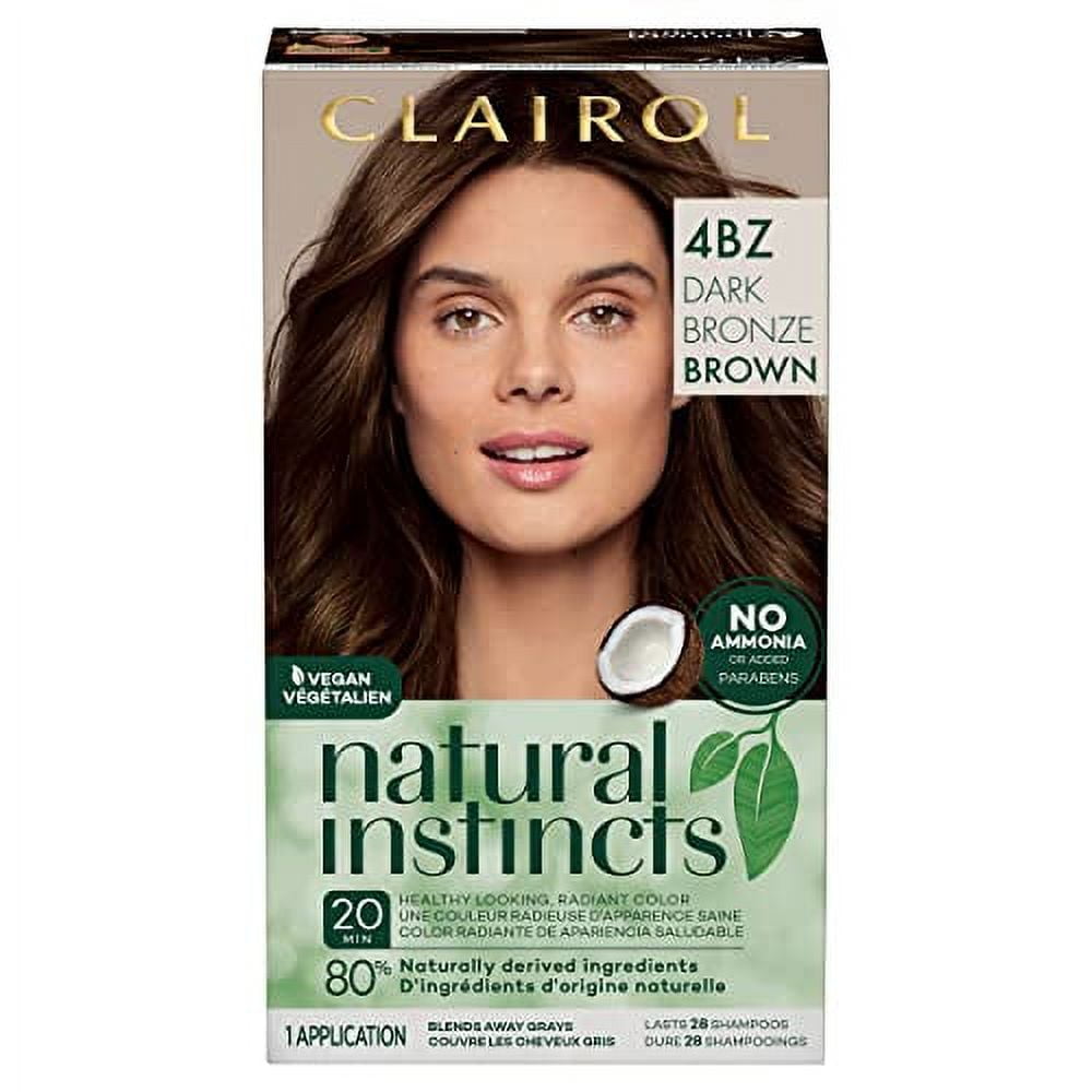 Clairol Natural Instincts Demi-Permanent Hair Dye, 4BZ Dark Bronze ...