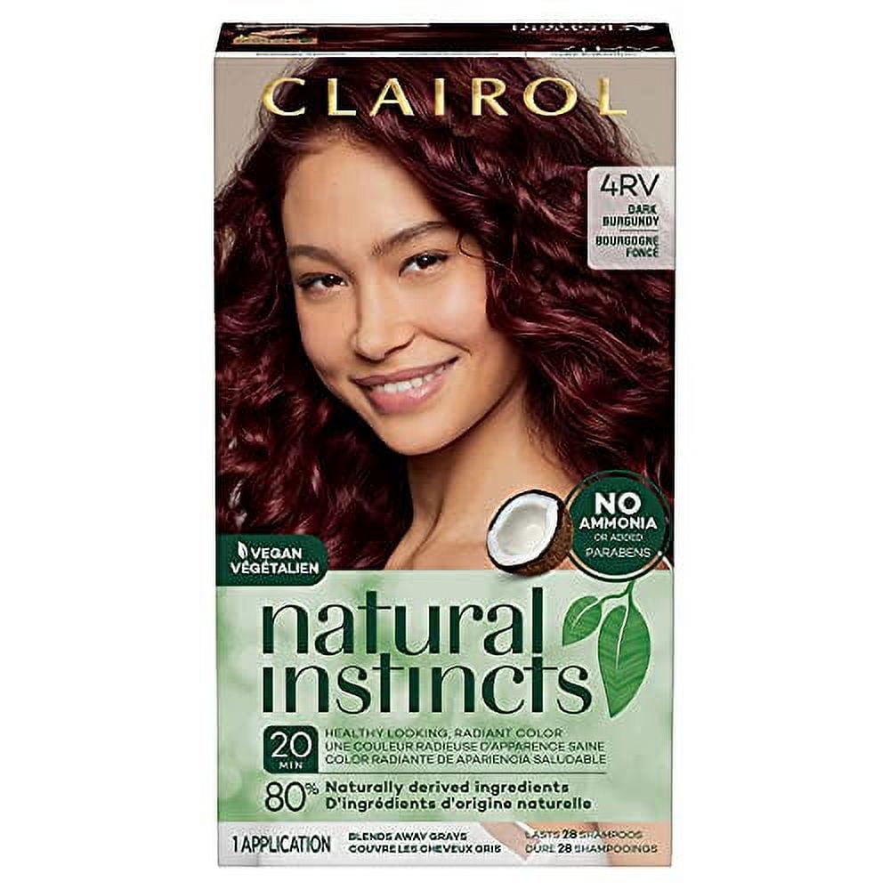 Clairol Natural Instincts Demi-Permanent Hair Dye, 4RV Dark Burgundy ...