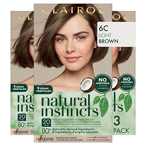 Clairol Natural Instincts Demi-Permanent Hair Dye, 6C Light Brown Hair ...