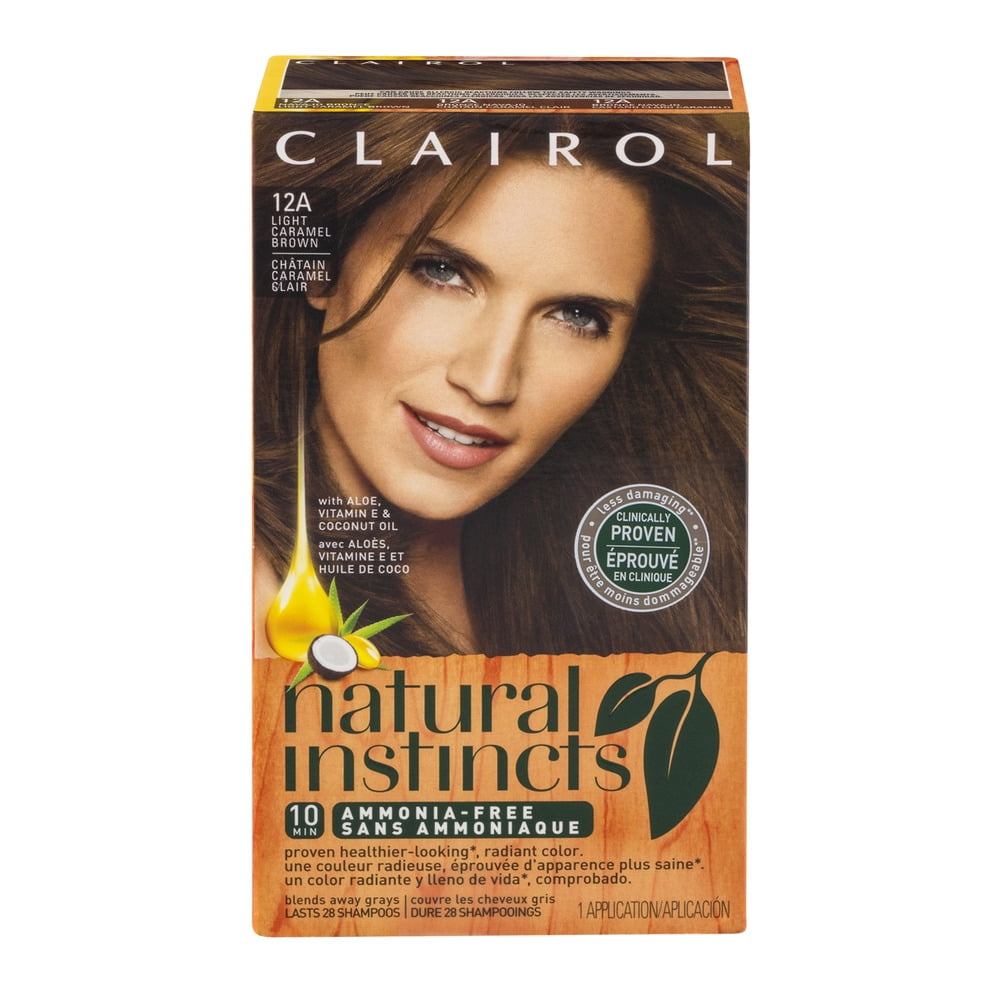 Clairol Natural Instincts Hair Color 12A Light Caramel Brown, 1 Kit ...
