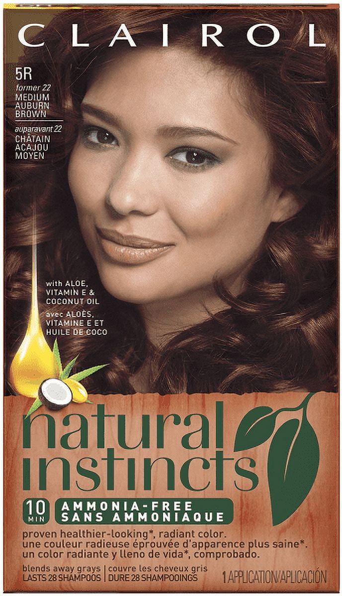 Clairol Natural Instincts Hair Color, 5R Medium Auburn Brown, 1 Ea, 3 ...