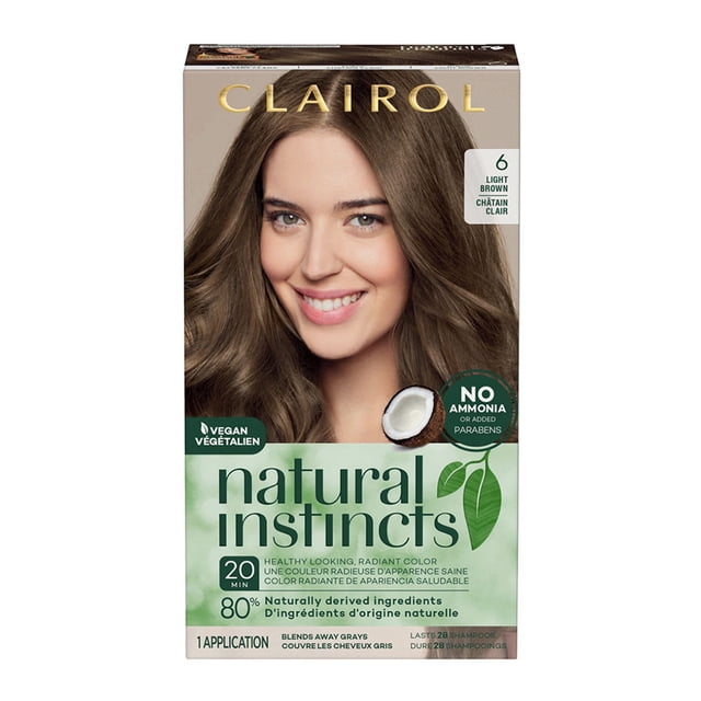 Clairol Natural Instincts Hair Dye, Light Brown Color, 1 Ea - Walmart.com