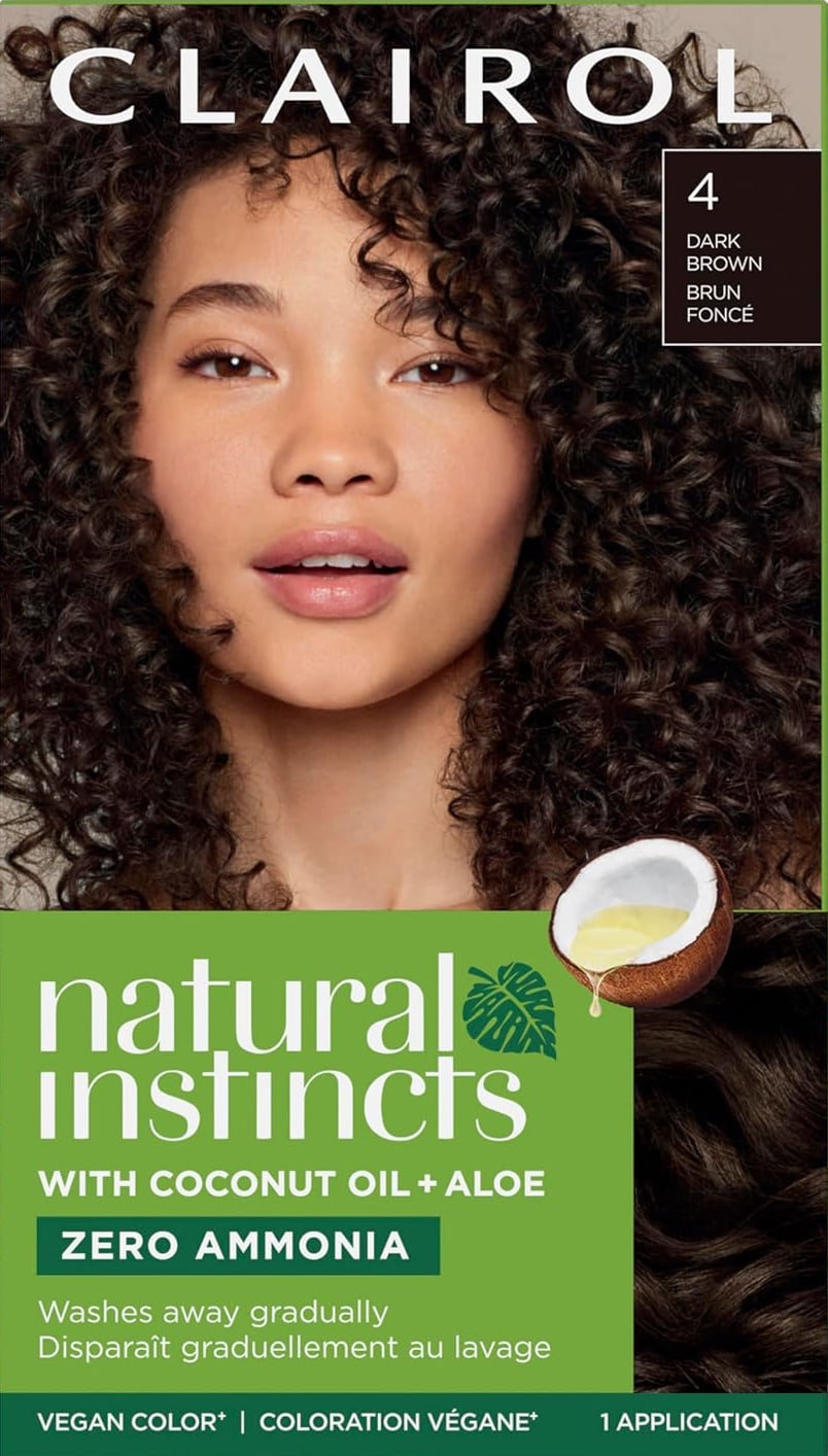 Clairol Natural Instincts Hair Dye, #4 Dark Brown, 1 Ea - Walmart.com
