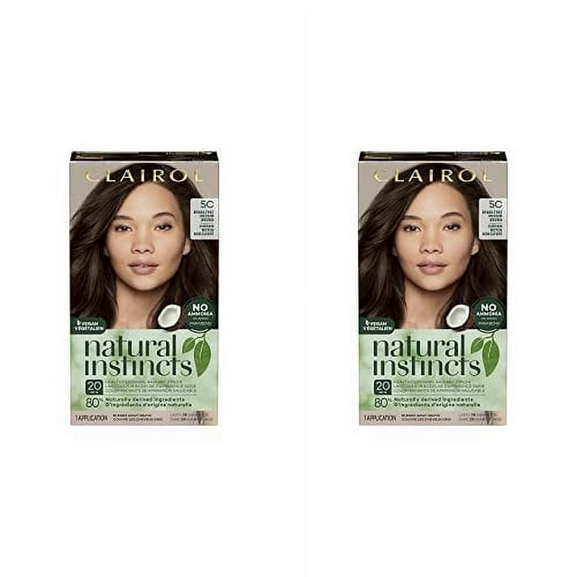 Clairol Natural Instincts Semi-Permanent Hair Dye, 5C Brass Free Medium ...