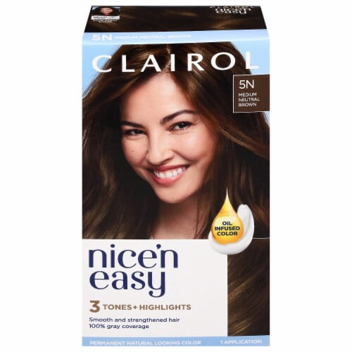 Clairol Nice'n Easy 5N Medium Neutral Brown Permanent Hair Color 1 ct ...