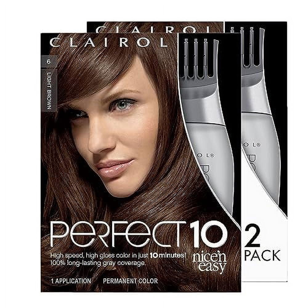 Clairol Nice'n Easy Perfect .. 10 Permanent Hair Dye, .. 6 Light Brown ...