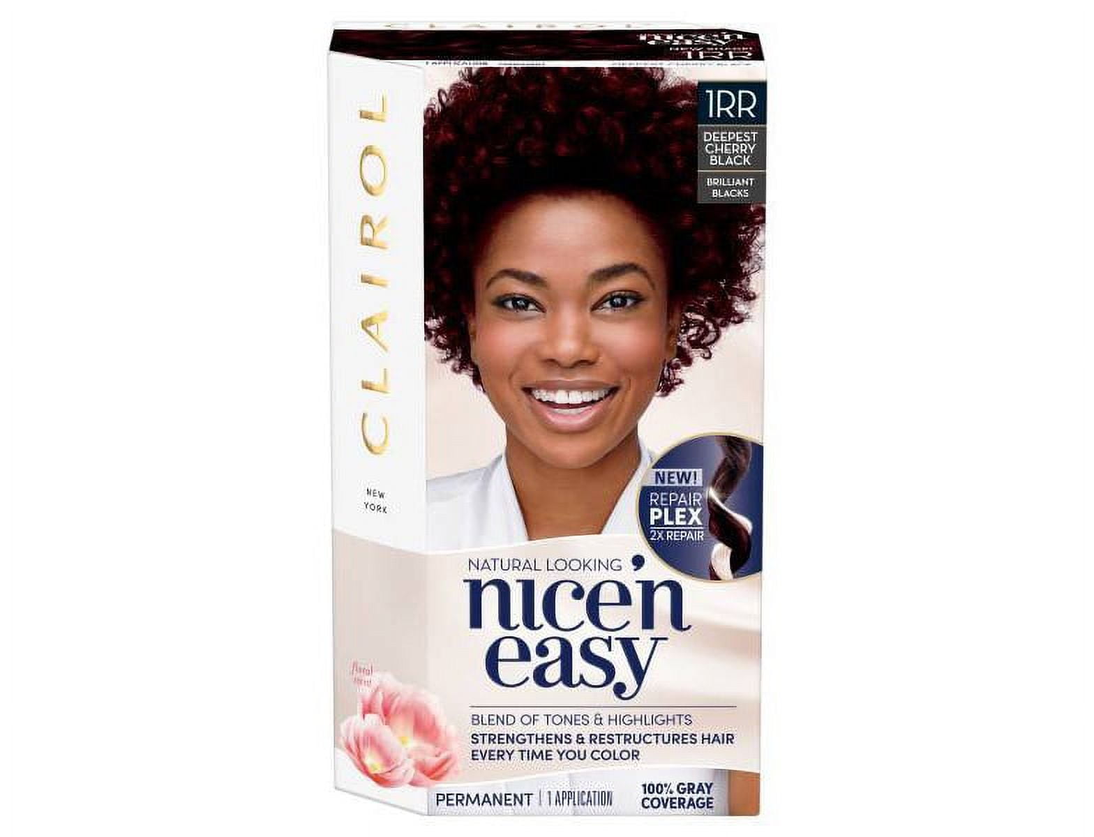 Clairol Nice’n Easy Permanent Hair Color, 1RR Deepest Cherry Black ...
