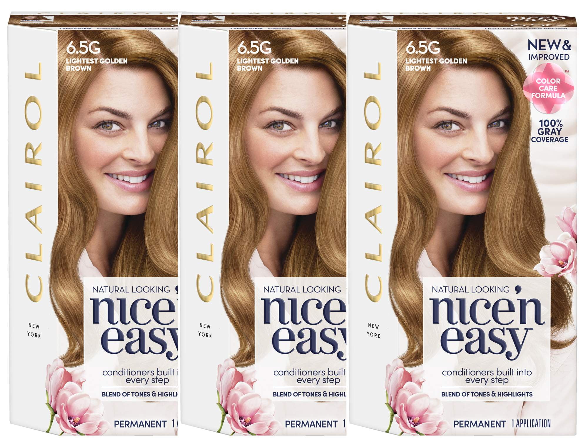 Clairol Nice 'n Easy Permanent Hair Color, 6.5G Lightest Golden Brown ...