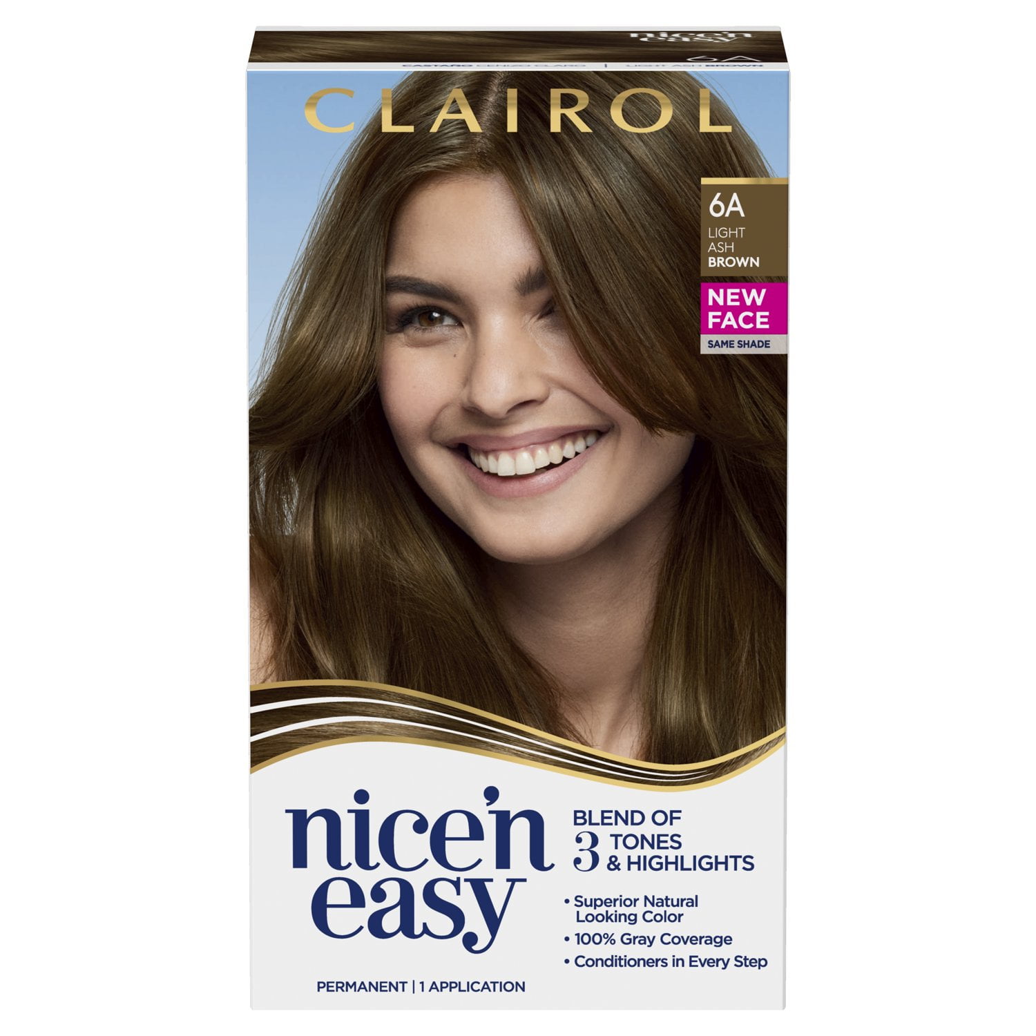 Clairol Nice'n Easy Permanent Hair Color Cream, 6A Light Ash Brown ...