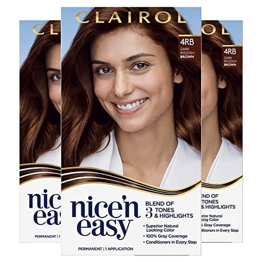 Clairol Nice'n Easy Permanent Hair Dye, 4RB Dark Reddish Brown Hair ...