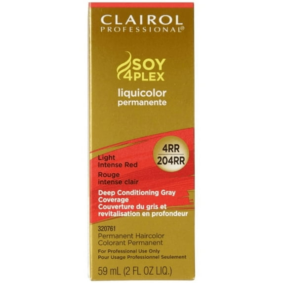 Clairol Professional SOY4PLEX Liquicolor Permanent Hair Color, 4RR/204R ...