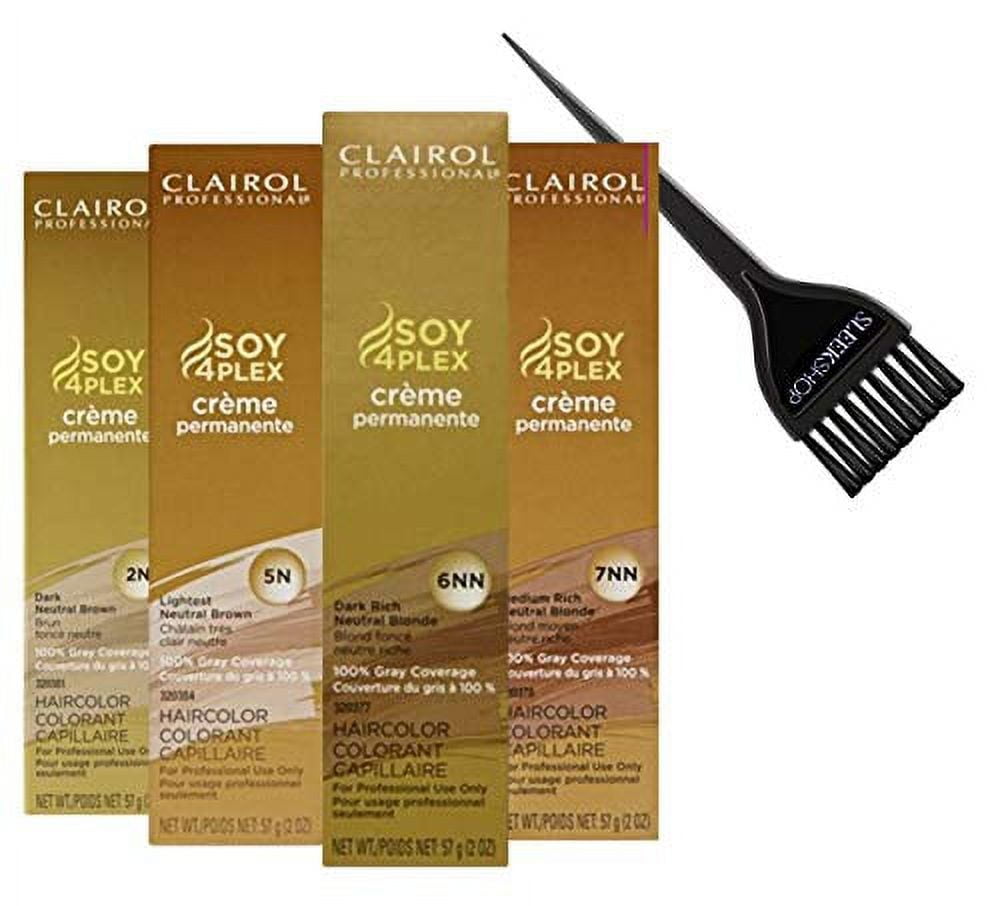 Clairol Soy4Plex Premium PERMANENT CREAM HAIR COLOR (w/Sleek Tint Brush ...