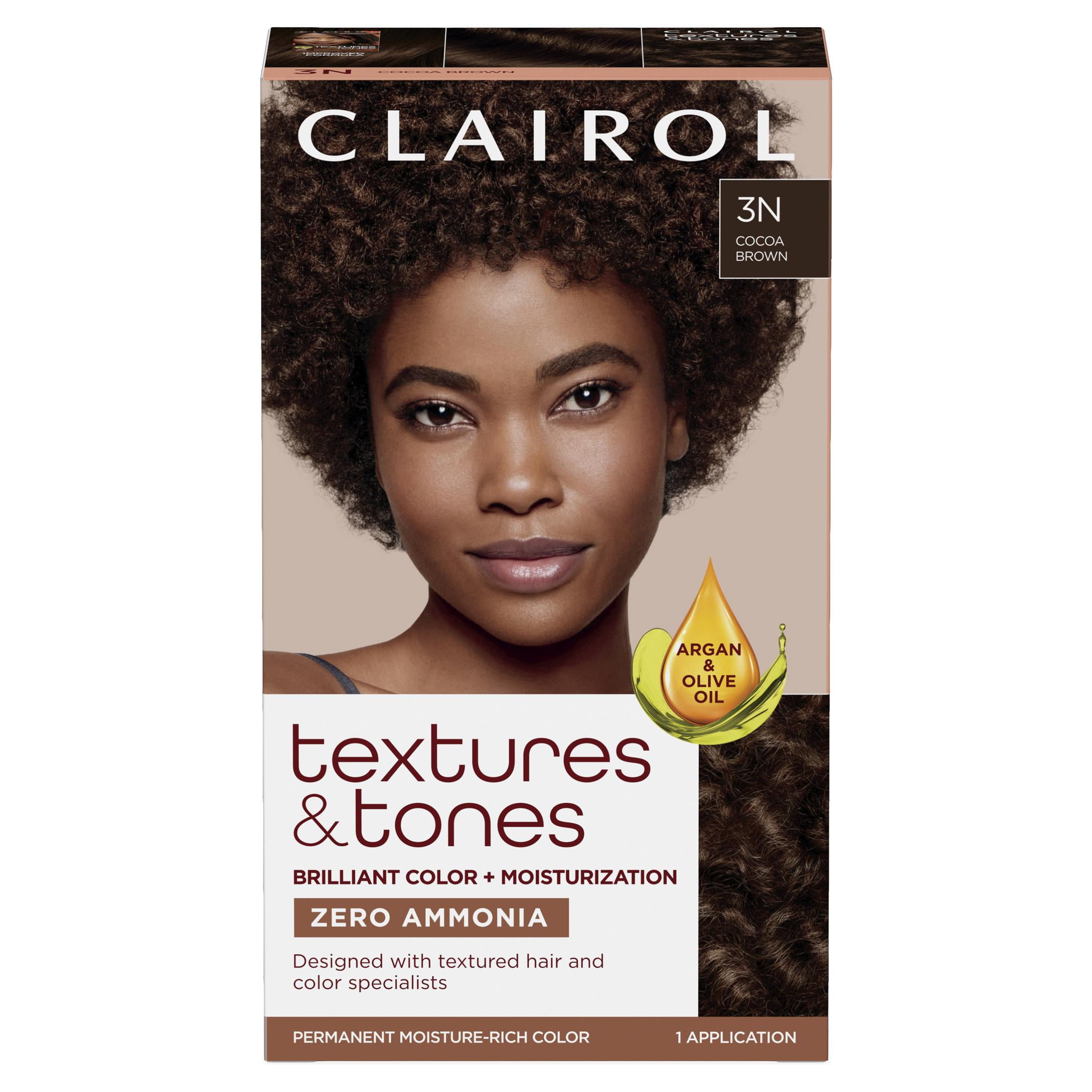 Clairol Textures & Tones Hair Dye Ammonia-Free Permanent Hair Color, 3N ...