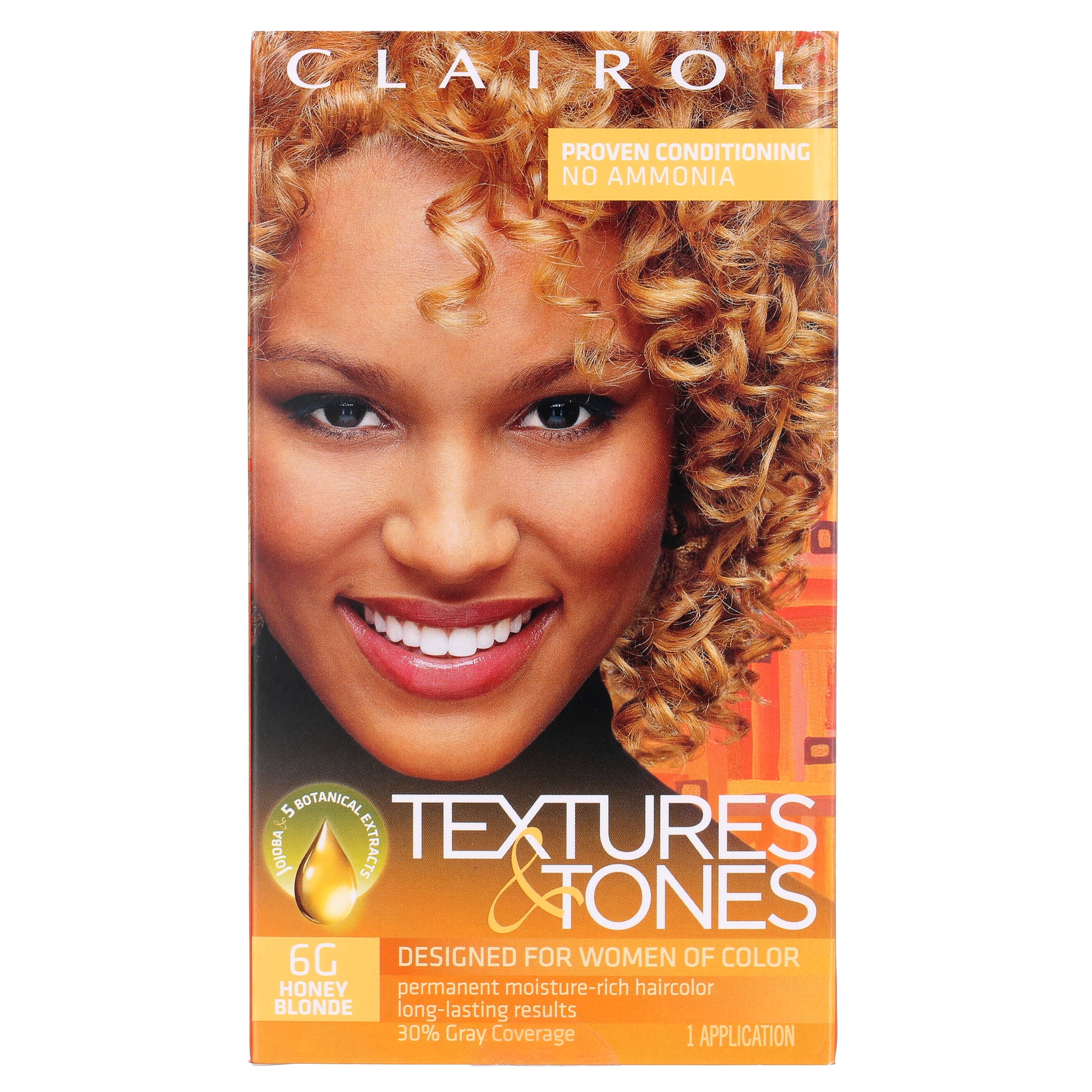 Clairol Textures & Tones, Ammonia-Free Permanent Hair Color, 6G Honey ...