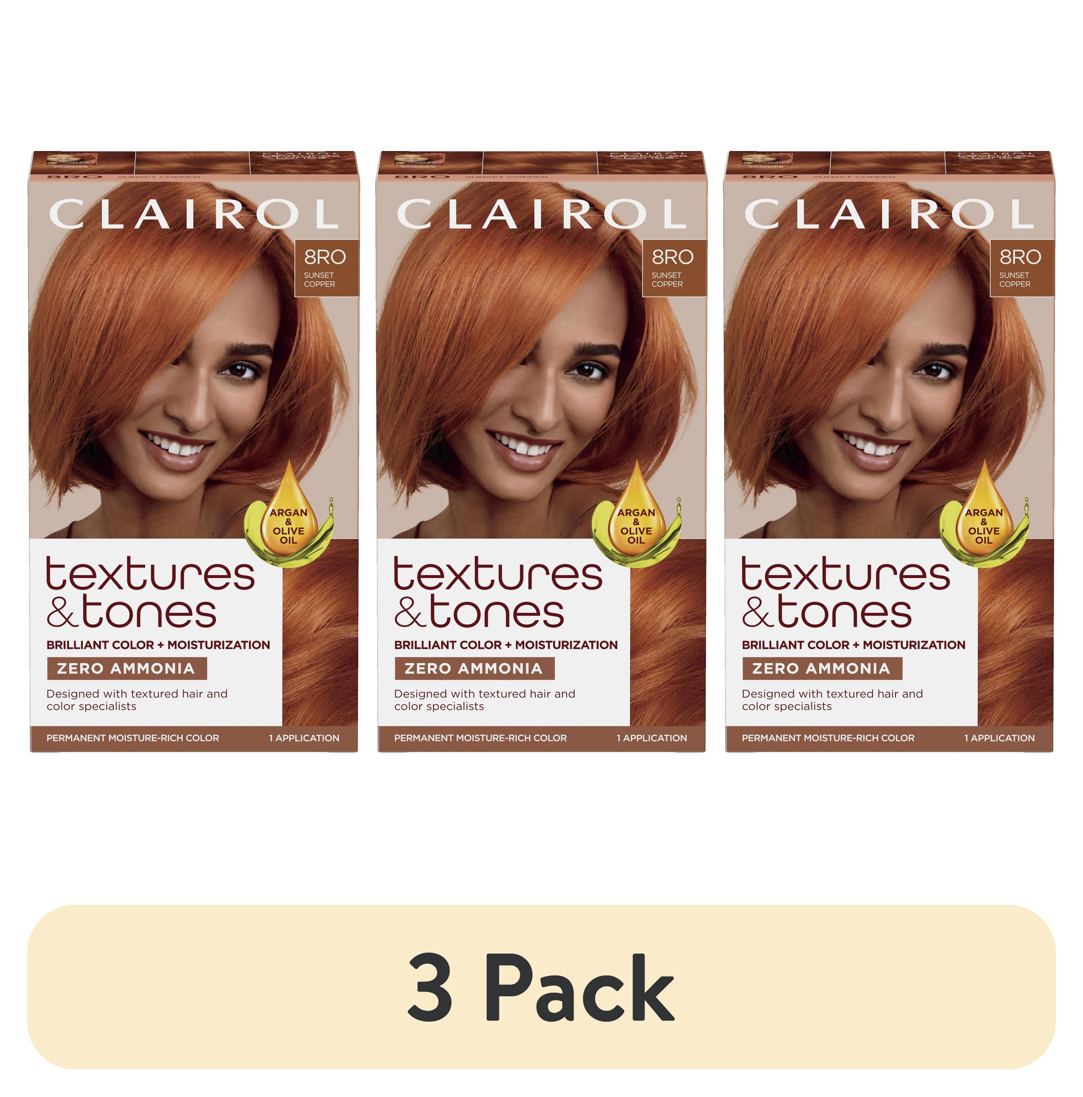 (3 pack) Clairol Textures & Tones Hair Dye Ammonia-Free Permanent Hair ...